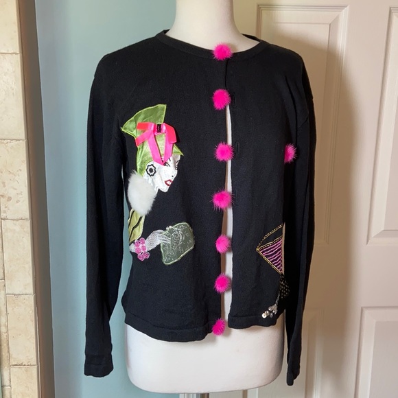 Great Cavalier | Sweaters | Great Cavalier Black Pink Sweater Cardigan ...